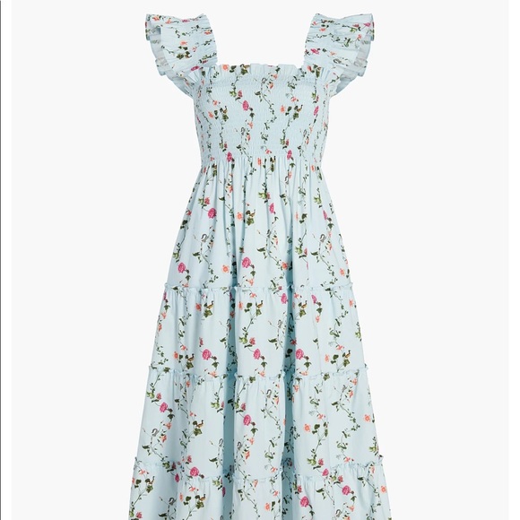 Hill House | Dresses | Hill House Home Ellie Nap Midi Dress Pond Floral Cotton Poplin Cottage ...